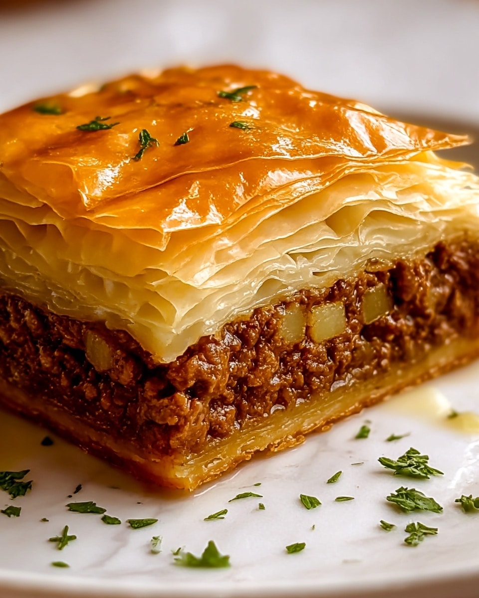 Greek Phyllo Meat Pie | Authentic Savory Greek Pastry